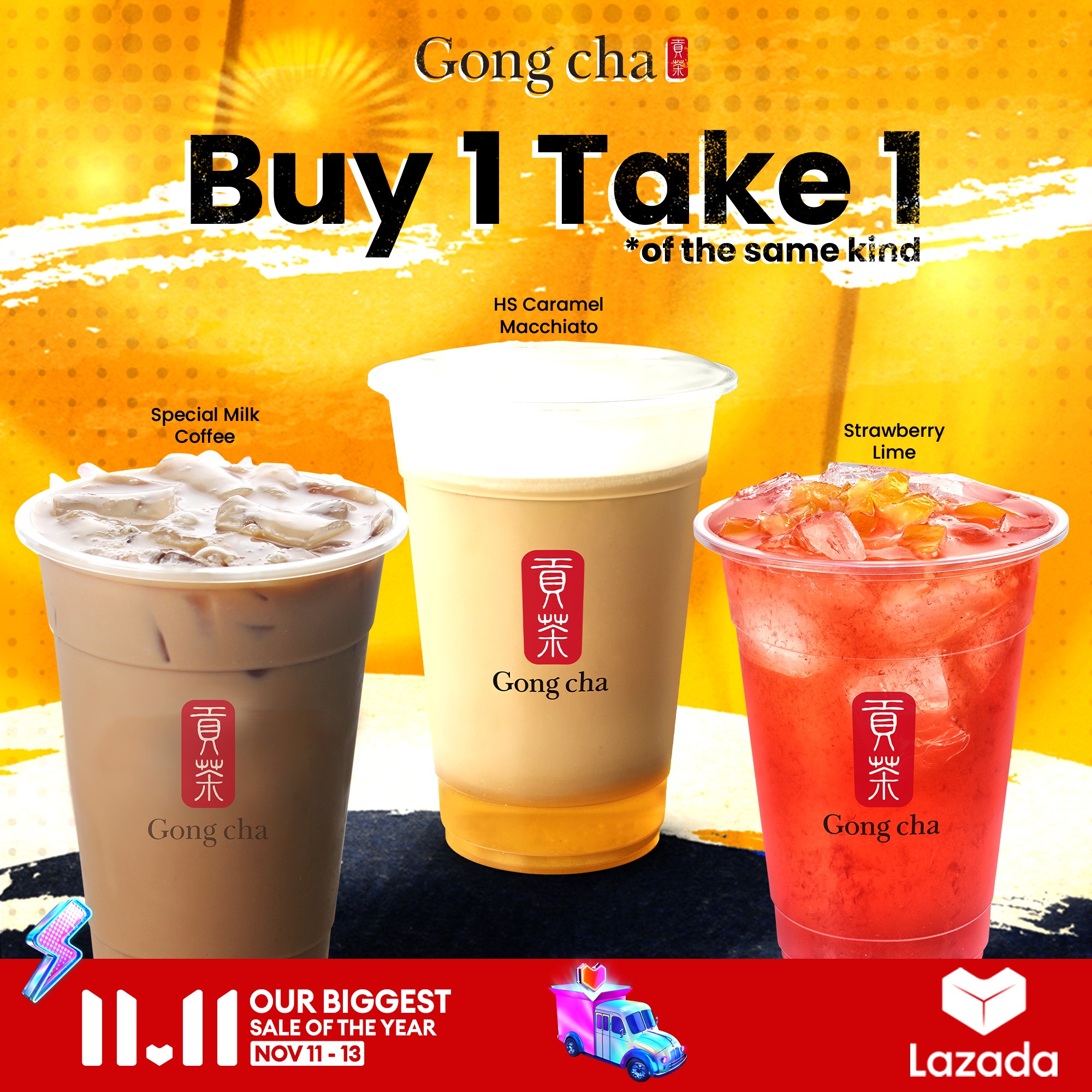 BUY 1 TAKE 1 GONG CHA X LAZADA